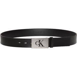 Calvin Klein Ledergürtel Regular fit, größenverstellbar Black/Antique Silver