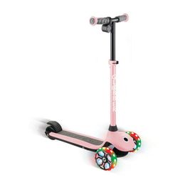 Globber E-Scooter »ONE K E-MOTION 4 PLUS, mit Leuchtrollen« 10 km/h pastellrosa Duales Bremssystem mit E-ABS und mechanischer Hinterradbremse