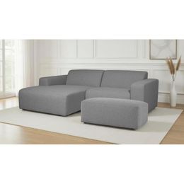 OTTO home Ecksofa &raquo;Koa,228cm, L-Form, Modulsofa, Webstoff, Cord, Struktur, Chenille&laquo; Designsofa, Set, Hocker inklusive, weicher Lounge-Sitzkomfort 