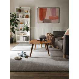 benuta Nest Waschbarer Hochflor Shaggyteppich Melvin Hellgrau 80x150 cm - Bettvorleger f&uuml;r Schlafzimmer