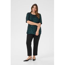 Kaffe curve Kurzarm-Bluse KClaila Regular fit in Dark Green Sequin | Gr.: XL