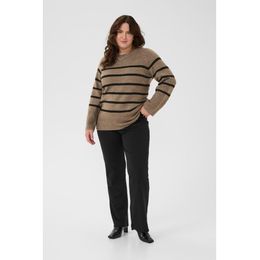 Kaffe curve Strickpullover KCerina Regular fit in Morel Melange Black Stripe | Gr.: L