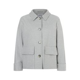 More & More More & More flanellgraue Blazer-Jacke, kurz in silvergrey melange | Gr.: 36