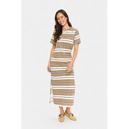 Saint Tropez Jerseykleid FariaSZ Lockere Passform in Kelp Ice Black Stripe | Gr.: XL