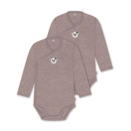 Normani Outdoor Sports 2er Pack Baby-Body Basic Merino Wickelbody in Rosa | Gr.: 86