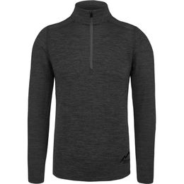 Normani Outdoor Sports Herren Merino Langarm mit 1/4 Zipper Canberra in Anthrazit | Gr.: 3XL