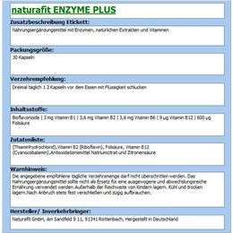 naturafit® Naturafit Enzyme Plus Kapseln 30 St