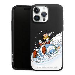 DeinDesign iPhone 14 Pro Max Handy Premium Silikon H&uuml;lle Handyh&uuml;lle schwarz Case Obelix Kindheit Asterix Silikon Premium Case