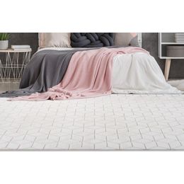 Teppich Calo-deluxe "Jardan-1000" Gr. 3, beige (creme, wei&szlig;), B:120cm H:20mm L:160cm, Kunstfaser, Teppiche, Teppich, besonders weich durch Microfaser, Wohnzimmer