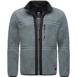 Plüschjacke Ragwear "Noory", Herren, Gr. XXL (56), grau, Plüsch, Material: 100% Polyester, gerade hüftlang, hoch geschlossener Ausschnitt, Ärmel ohne Ärmelschlitz abgesteppte Kante, Jacken, Herren Basic Teddy-Fleece Jacke