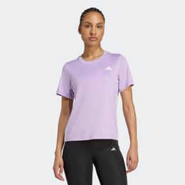 T-Shirt adidas Performance "WE 3S CREW TEE", Damen, Gr. S, powder plum, Obermaterial: 93% Polyester, 7% Elasthan, Rundhals, Shirts