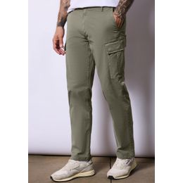 Cargohose Street One MEN, Herren, Gr. 31, L&auml;nge 32, gr&uuml;n (natural gr&uuml;n), Web, 98% Baumwolle, 2% Elasthan, unifarben, l&auml;ssig geschnitten lang, Hosen Cargohose, Middle Waist