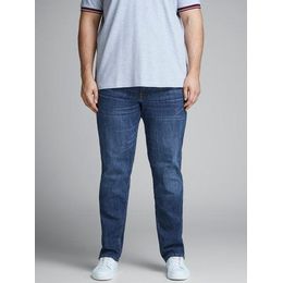 Jack & Jones PlusSize Slim-fit-Jeans "JJITIM JJORIGINAL AM 814 NOOS PLS", Herren, Gr. 48, L&auml;nge 32, blau (blau denim), Denim/Jeans, Obermaterial: 70% Baumwolle, 28% Polyester, 2% Elasthan, JACK & JONES PLUSSIZE, unifarben, slim fit, Jeans Slim-fit-Jeans