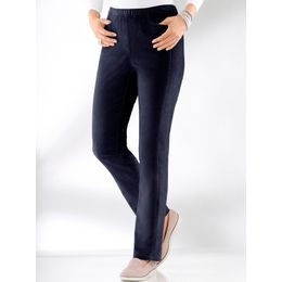 Schlupfhose Casual Looks, Damen, Gr. 20, Kurzgrößen, blau (marine), 98% Baumwolle, 2% Elasthan, unifarben, lang, Hosen Schlupfhose