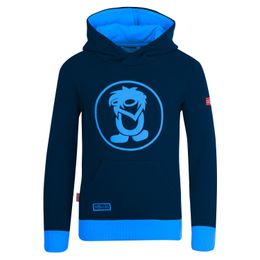 Kapuzensweatshirt Trollkids "KIDS TROLL SWEATER", Mädchen, Gr. 164, blau (navy, med blu), Jersey, Obermaterial: 80% Baumwolle, 20% Polyester, bedruckt, unifarben, Sweatshirts