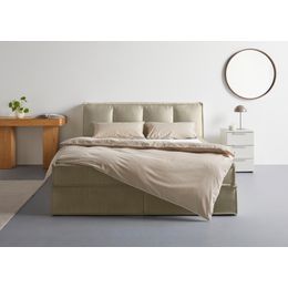 Boxspringbett "Addyson", lila (pearl), B:190cm L:230cm, 100% Polyester, LeGer Home by Lena Gercke, Komplettbetten, Boxspringbett inkl. Topper, 2 Matratzen