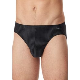 Rioslip Schiesser "Pure Micro", Herren, Gr. 7, schwarz (000, schwarz), Single Jersey, Obermaterial: 80% Polyamid, 20% Elasthan, körpernah, Unterhosen, ohne Eingriff, ohne störende Seitennähte, gestreift
