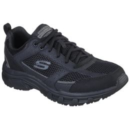 Sneaker Skechers "OAK CANYON-VERKETTA", Damen, Gr. 39, schwarz, Leder, Lederimitat, Textil, Schuhe Sneaker, mit Relaxed Fit-Ausstattung, Freizeitschuh, Halbschuh, Schn&uuml;rschuh