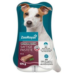 ZooRoyal Saftige Pastete Mono-Protein Rind Hunde-Nassfutter getreidefrei 15x175g