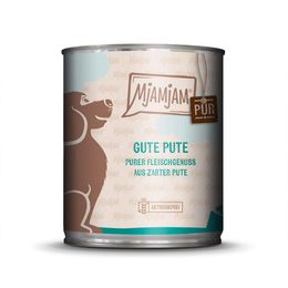 MjAMjAM purer Fleischgenuss - Pute pur Hunde-Nassfutter getreidefrei 6x800g