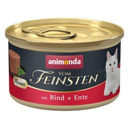 animonda vom Feinsten Mousse mit Rind + Ente Katzen-Nassfutter ohne Getreide 12x85g