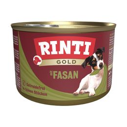 Rinti Gold mit Fasan Hunde-Nassfutter ohne Soja und Farbstoffe 12x185g