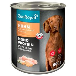 ZooRoyal Mono-Protein Huhn mit Zucchini M&ouml;hren & Distel&ouml;l Hunde-Nassfutter getreidefrei 6x800g