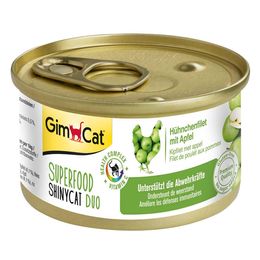 Gimcat Superfood ShinyCat Duo H&uuml;hnchenfilet mit &Auml;pfeln Katzen-Nassfutter glutenfrei 24x70g