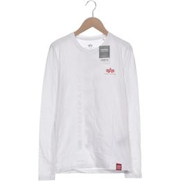 Alpha Industries Langarmshirt Herren Gr&ouml;&szlig;e S Second Hand wei&szlig;