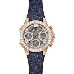 Guess Analoguhr Damen Größe One Size dunkelblau / rosegold / schwarz