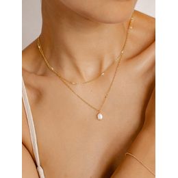 Hey Happiness Necklace 'Perlen Duo' female Gold size Onesize