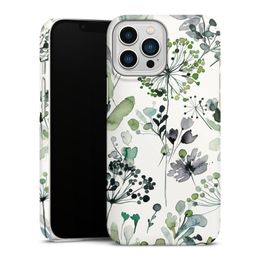 DeinDesign iPhone 13 Pro Max Handy Premium Case Smartphone Handyh&uuml;lle Schutzh&uuml;lle matt Flowers Water Colour Eukalyptus Premium Case