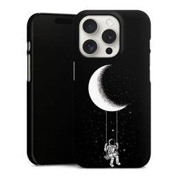DeinDesign iPhone 15 Pro Handy Premium Case Smartphone Handyh&uuml;lle Schutzh&uuml;lle matt Moon Astronaut Black & White Premium Case