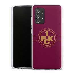 DeinDesign Galaxy A52s 5G Handy Silikon H&uuml;lle Case wei&szlig; Handyh&uuml;lle 1. Fc Kaiserslautern Official Licensed Product 125 Jahre Silikon Case
