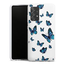 DeinDesign Galaxy A52s 5G Handy Silikon H&uuml;lle Case wei&szlig; Handyh&uuml;lle Transparent Muster Butterfly Silikon Case