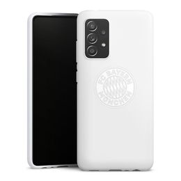 DeinDesign Galaxy A52s 5G Handy Silikon H&uuml;lle Case wei&szlig; Handyh&uuml;lle Fcb Fc Bayern M&uuml;nchen Coat Of Arms Silikon Case