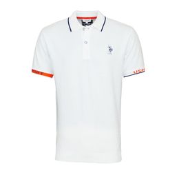 U.S. Polo Assn. Poloshirt 'Caad' Herren Größe L blau / orange / weiß