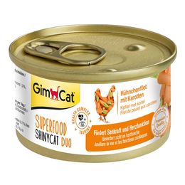 Gimcat Superfood ShinyCat Duo Hühnchenfilet mit Karotten Katzen-Nassfutter ohne Zucker 24x70g