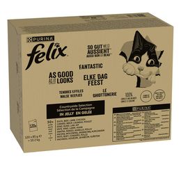 FELIX So gut wie es aussieht Geschmacksvielfalt vom Land Katzen-Nassfutter ohne künstliche Aromastoffe 120x85 g