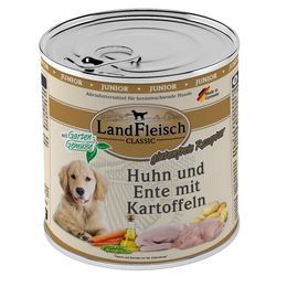 Landfleisch Pur Dog Classic Junior Huhn, Ente & Kartoffeln Hunde-Nassfutter getreidefrei 6x800g