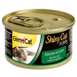 GimCat ShinyCat Hühnchen & Lamm Katzen-Nassfutter hoher Fleischanteil 24x70g