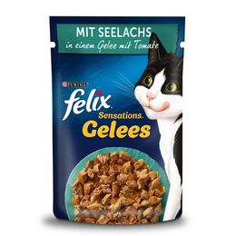 FELIX Sensations Gelees mit Seelachs & Tomate Katzen-Nassfutter ohne k&uuml;nstliche Aroma- und Farbstoffe 26x85g