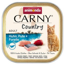 animonda Carny Adult Country Huhn, Pute + Forelle Katzen-Nassfutter ohne Getreide, Zucker, Soja 32x100g