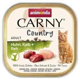 animonda Carny Adult Country Huhn, Kalb + Reh Katzen-Nassfutter ohne Getreide, Zucker, Soja 32x100g