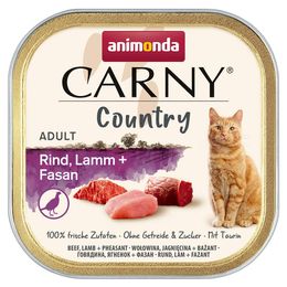 animonda Carny Adult Country Rind, Lamm + Fasan Katzen-Nassfutter ohne Getreide, Zucker, Soja 32x100g