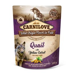Carnilove Dog Pouch Pat&eacute; - Quail with Yellow Carrot Hunde-Nassfutter getreidefrei 12x300g