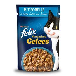 FELIX Sensations Gelees mit Forelle & Spinat Katzen-Nassfutter Alleinfuttermittel 26x85g
