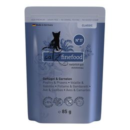 Catz Finefood No. 17 Geflügel & Garnele Katzen-Nassfutter hoher Fleischanteil 16x85g