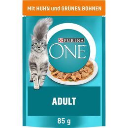 Purina One Adult in Sauce Huhn Katzen-Nassfutter mit Huhn & gr&uuml;nen Bohnen 26x85g