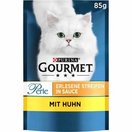 Gourmet Perle Erlesene Streifen in Sauce mit Huhn Katzen-Nassfutter ohne k&uuml;nstliche Farbstoffe 26x85g